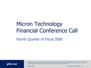 Micron Q4-08slides | PPT
