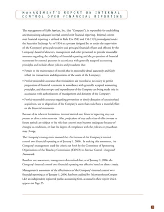 kelly services annual reports 2005 | PDF