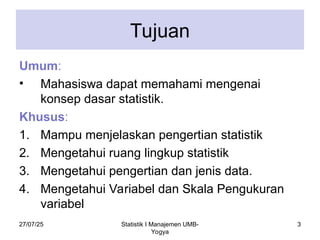 Materi statistik untuk kuliah tentang dasar | PPT