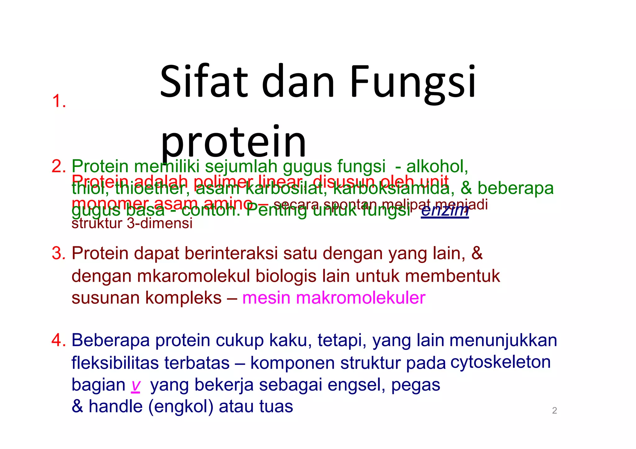 Struktur Dan Fungsi Protein | PPT