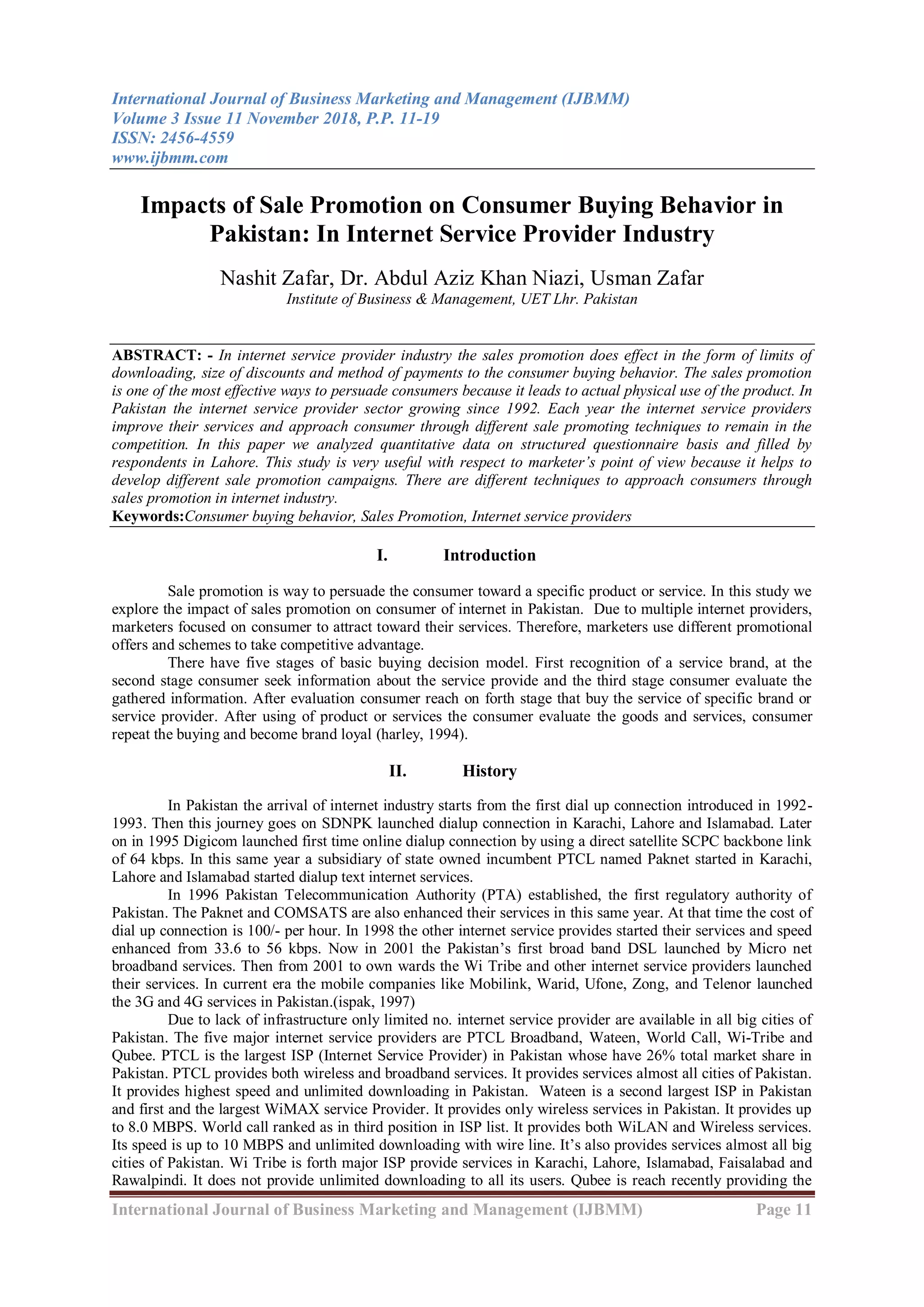 Impacts of Sale Promotion on Consumer Buying Behavior in Pakistan: In ...
