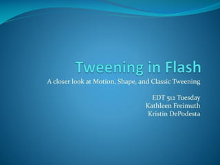 Tweening for 2d Animation subject for TVL | PPT