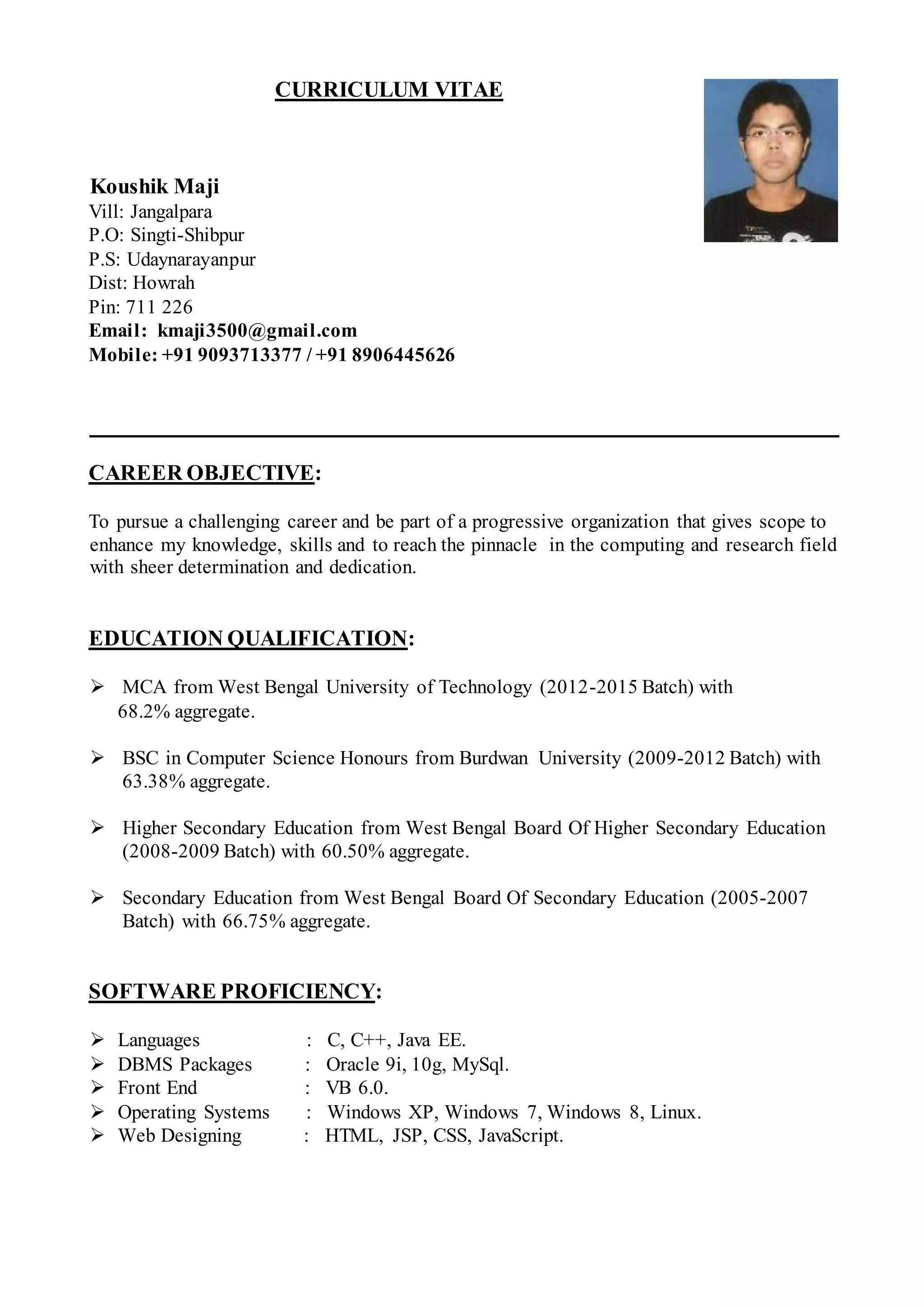 Koushik Maji Resume | DOCX