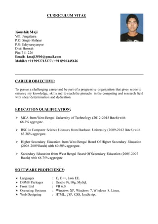 Koushik Maji Resume | DOCX
