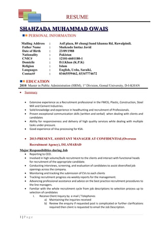 Shahzada Muhammad Owais | DOC