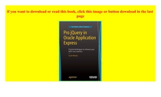 Pro jQuery in Oracle Application Express kindle$ | PDF