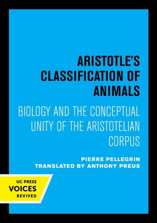 Aristotle s Classification of Animals Biology and the Conceptual Unity ...