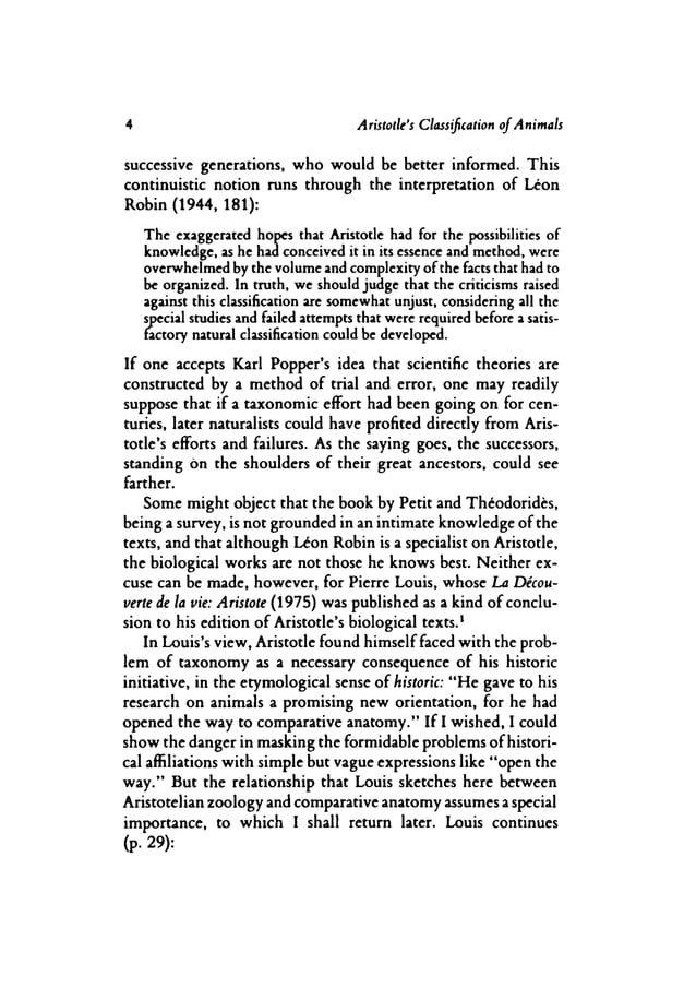 Aristotle s Classification of Animals Biology and the Conceptual Unity ...