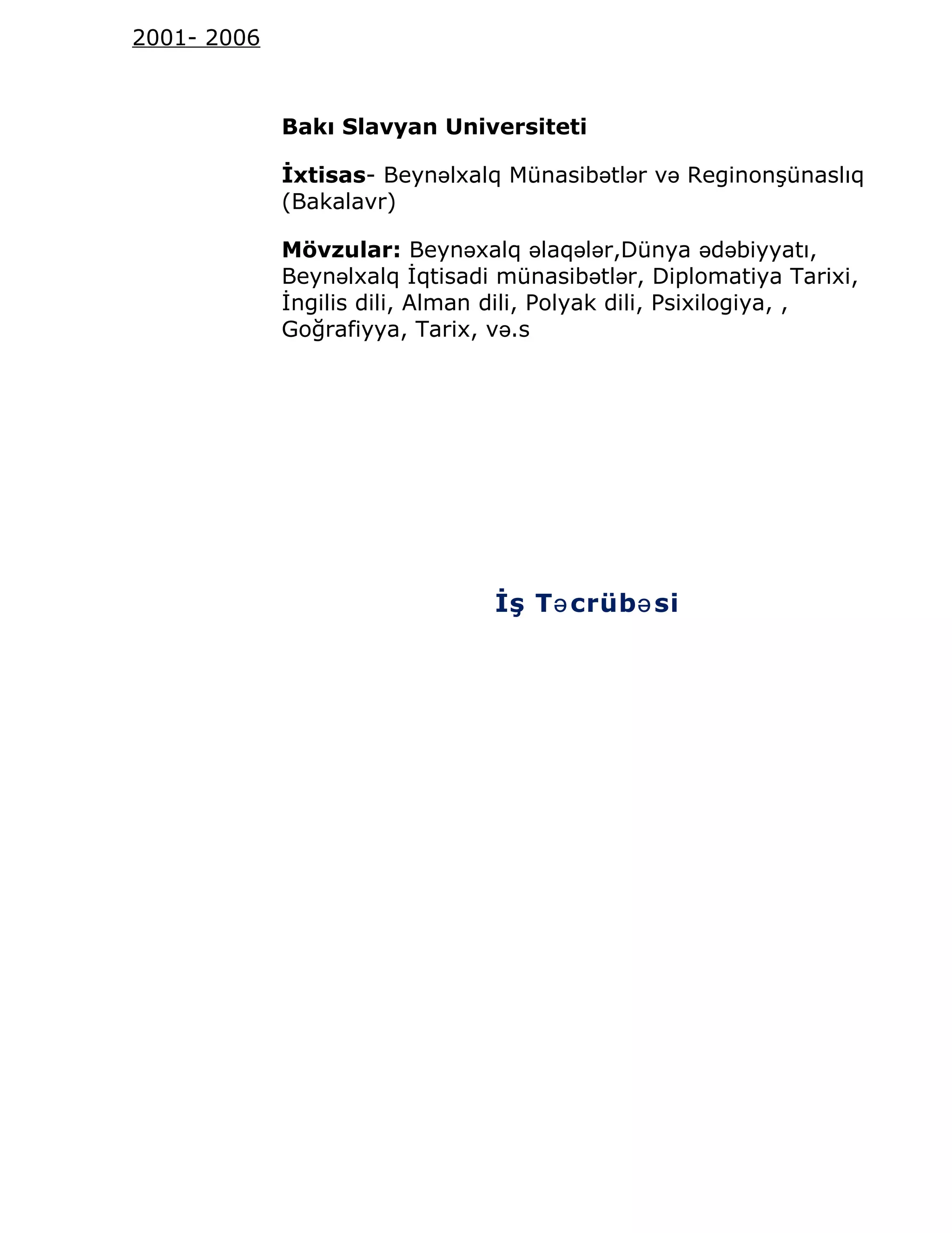 Rafig CV Azeri | DOC