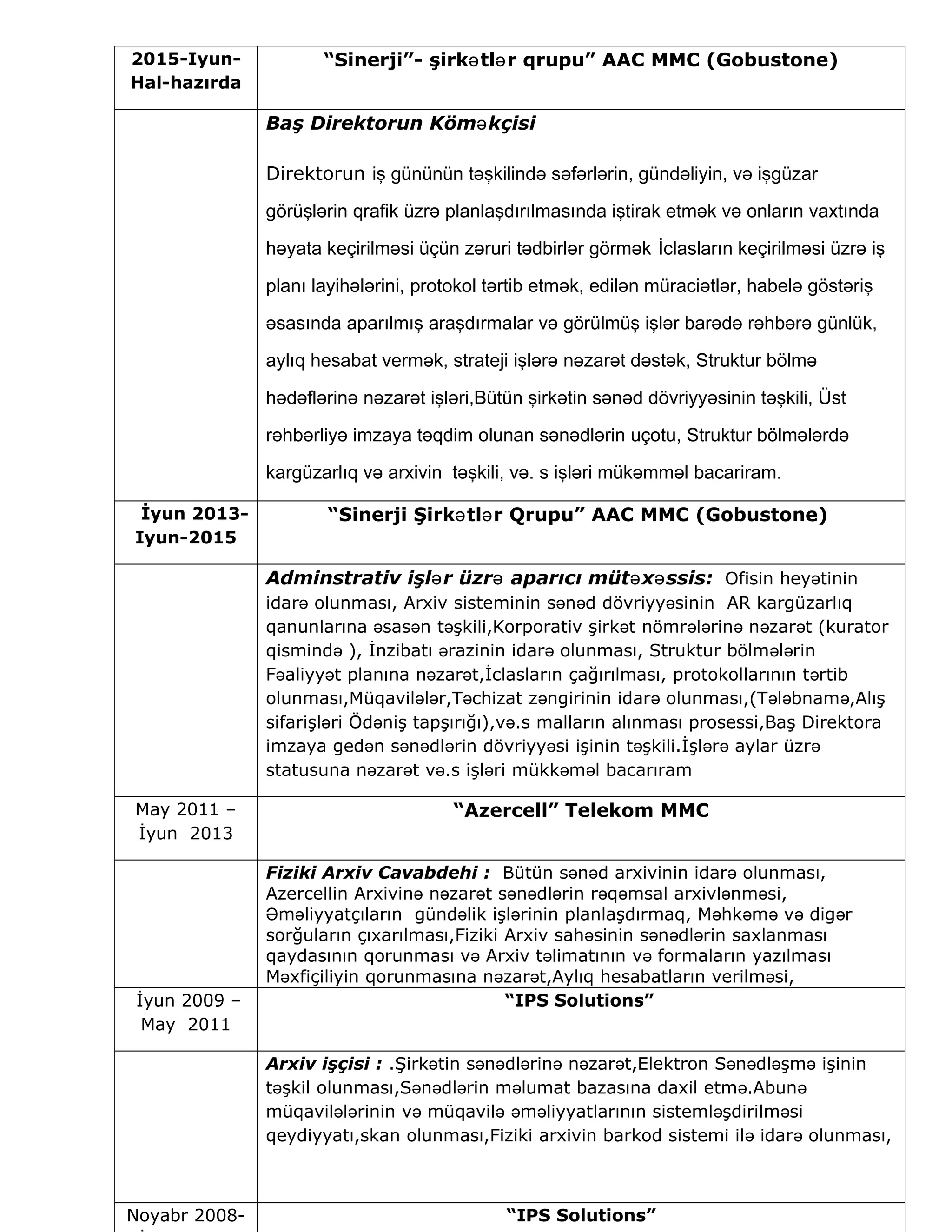 Rafig CV Azeri | PDF