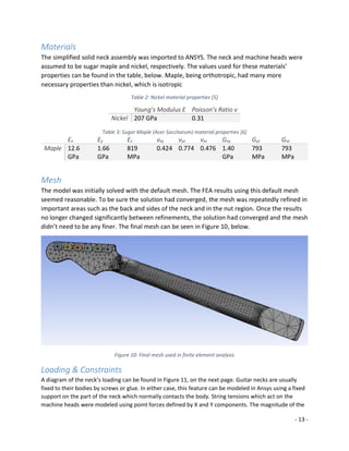 FEA of Guitar Neck | PDF