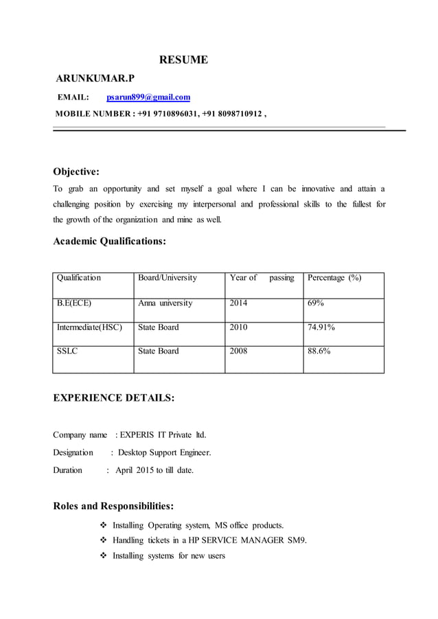 arun new updated cv | PDF