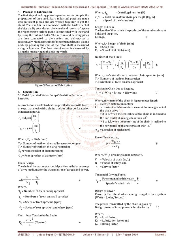 Design and Construction of Pedal Operated Water Pump | PDF