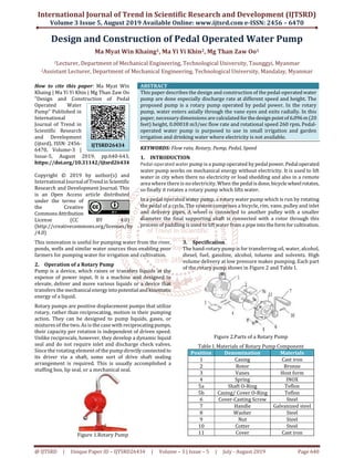 Design and Construction of Pedal Operated Water Pump | PDF