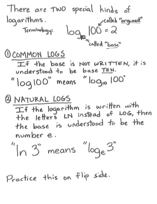 Explanation of Common and Natural Logs | PDF