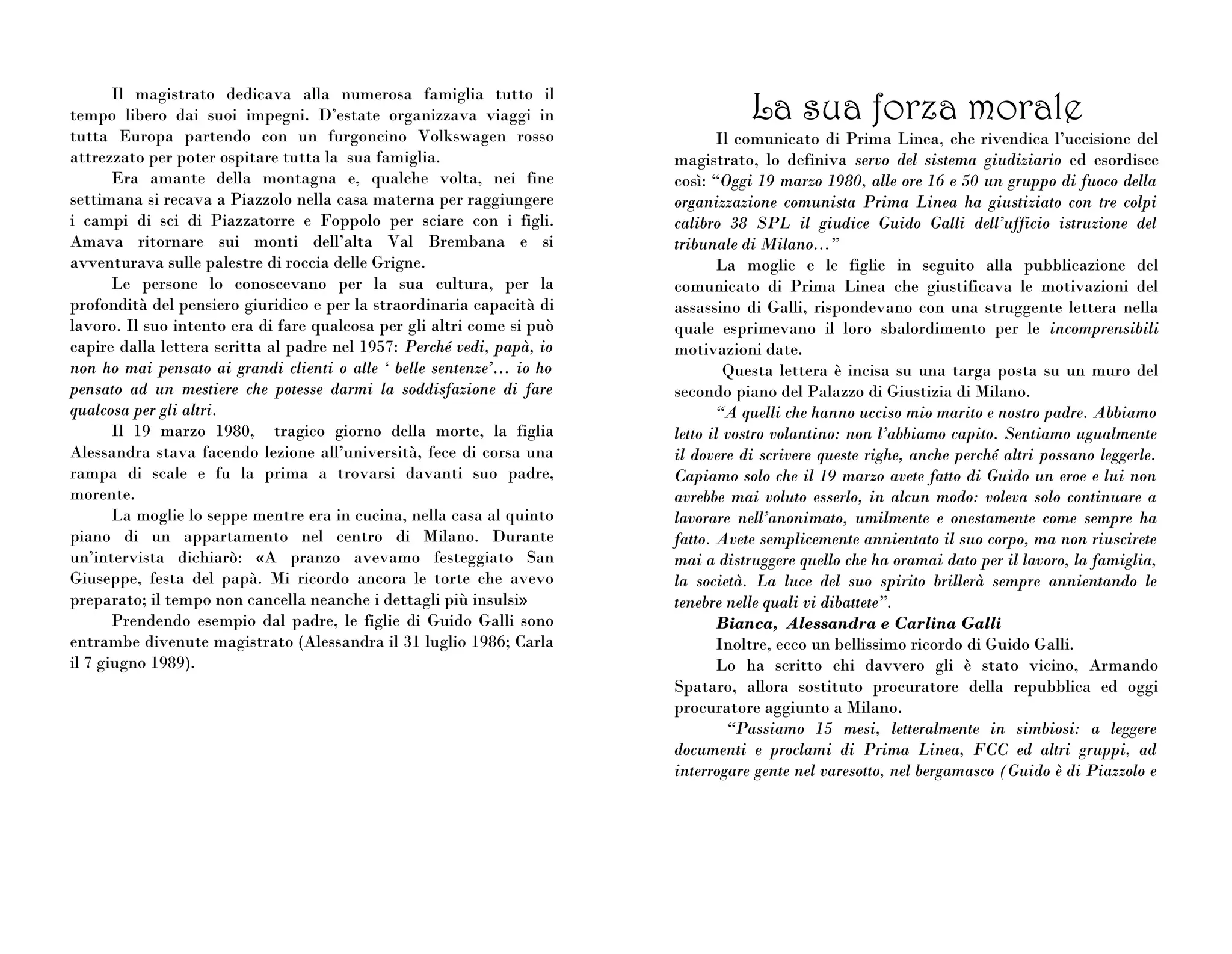 Vogliamo ricordare Guido Galli... | DOC