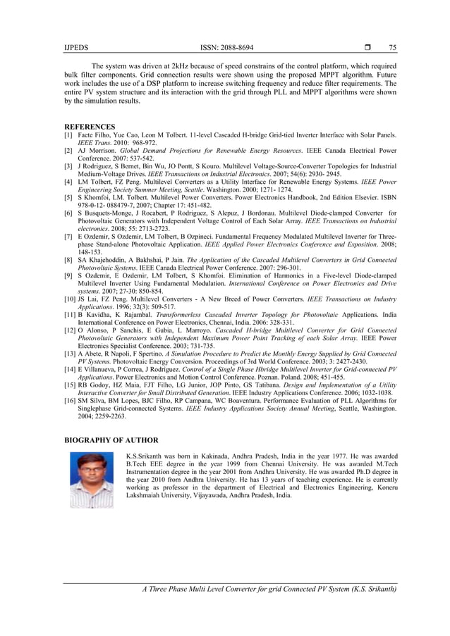 A Three Phase Multi Level Converter for grid Connected PV System | PDF ...