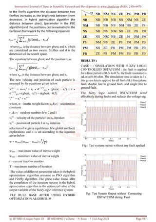 Optimization of FLC Using PSO – FF Hybrid Algorithm Using DSTATCOM for Power Quality Improvement ...
