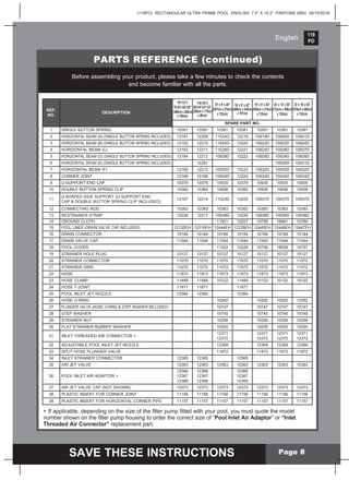 20 page manual for intex rectangular Ultram frame and Prism frame pools ...