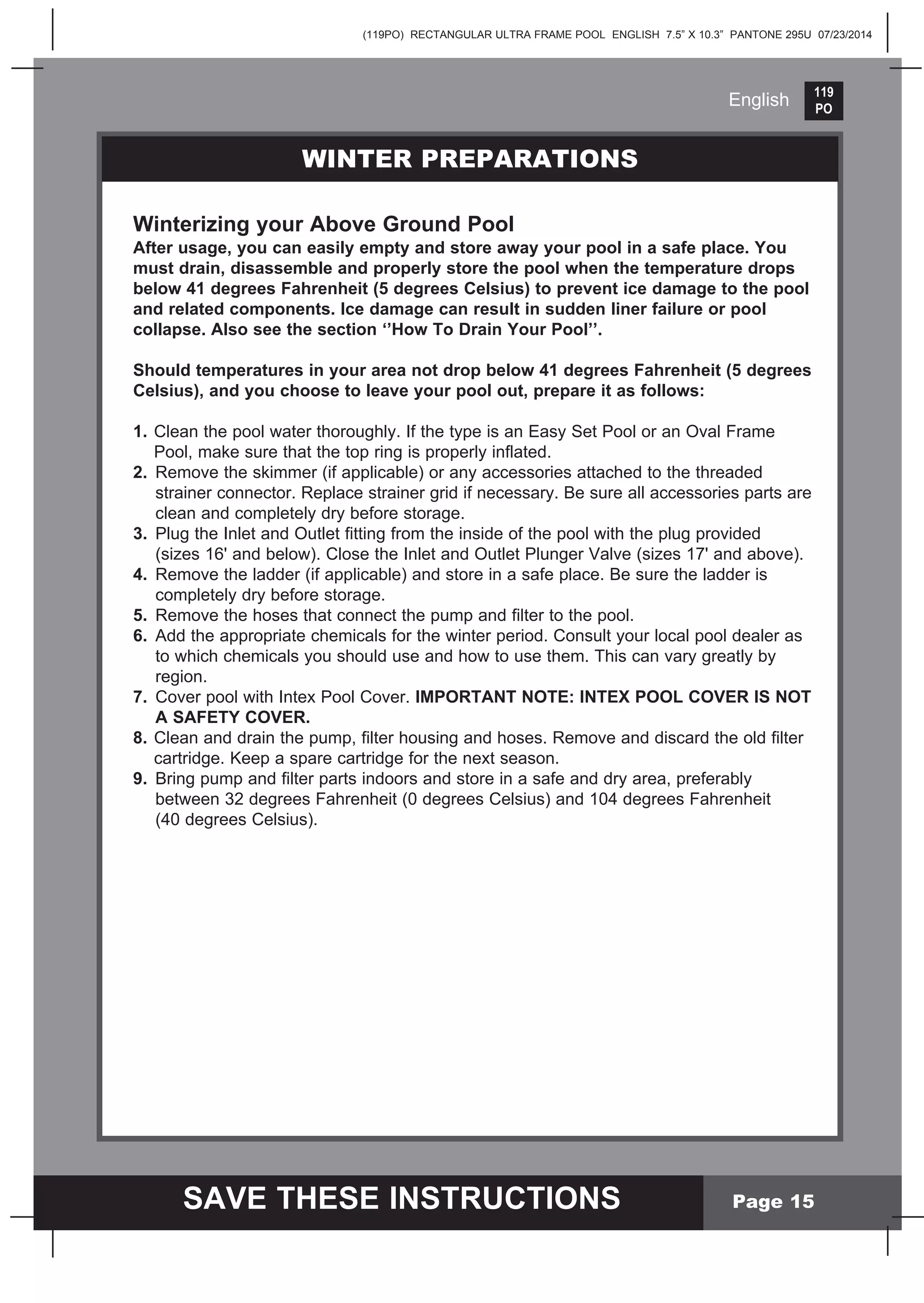 Rectangular swimming pool manual | PDF