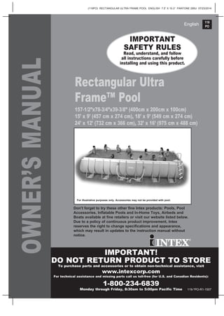 Rectangular swimming pool manual | PDF