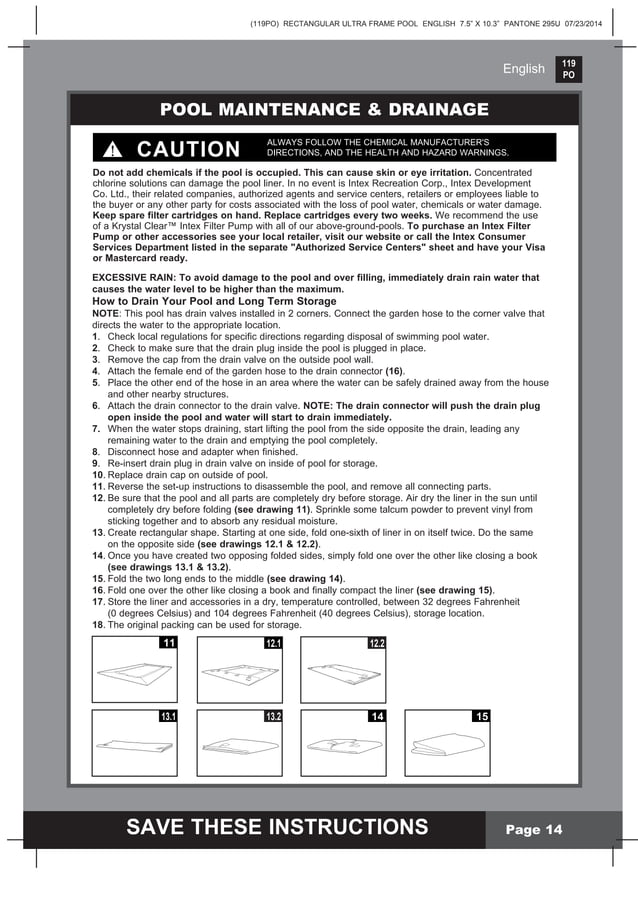 Rectangular swimming pool manual | PDF
