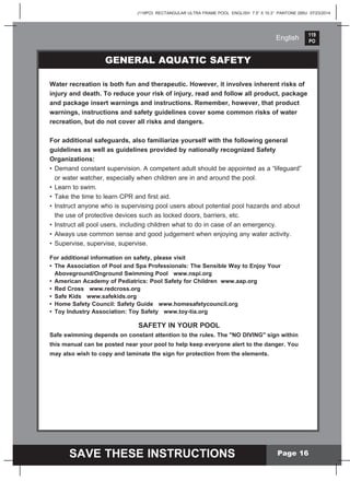 Rectangular swimming pool manual | PDF