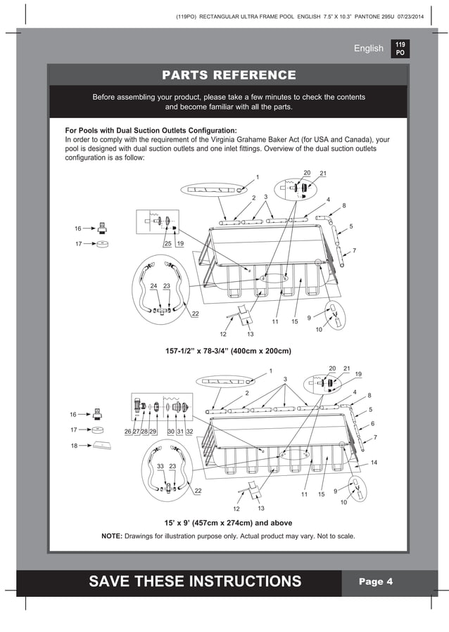 Rectangular swimming pool manual | PDF