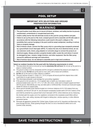 Rectangular swimming pool manual | PDF