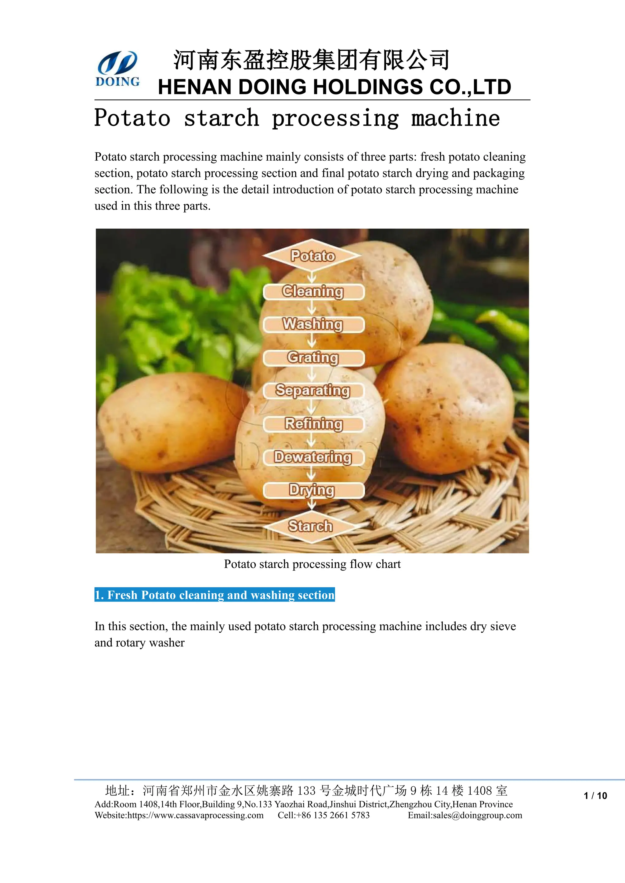 Full set Potato starch processing machine | PDF