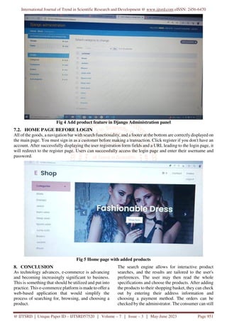 Web Application for e commerce Using Django Framework | PDF