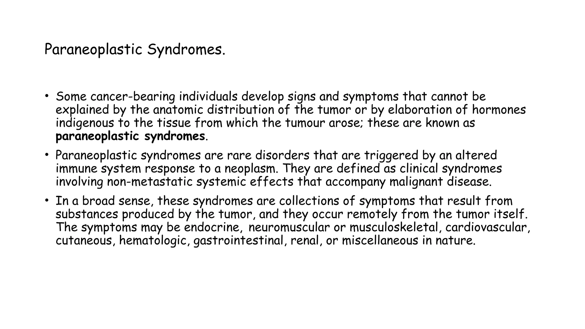 Grading and staging of tumors and paraneoplastic syndrome | PPTX