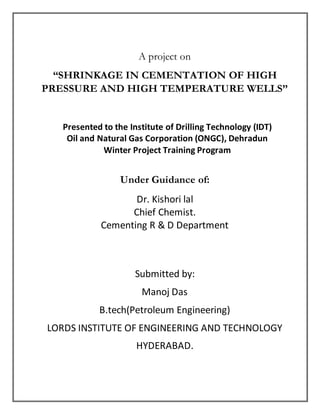 Manoj Das ONGC project | DOCX