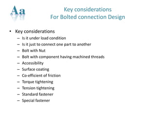 Overview of Bolted Connections | PDF