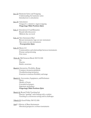 Brass Techniques Syllabus | DOCX