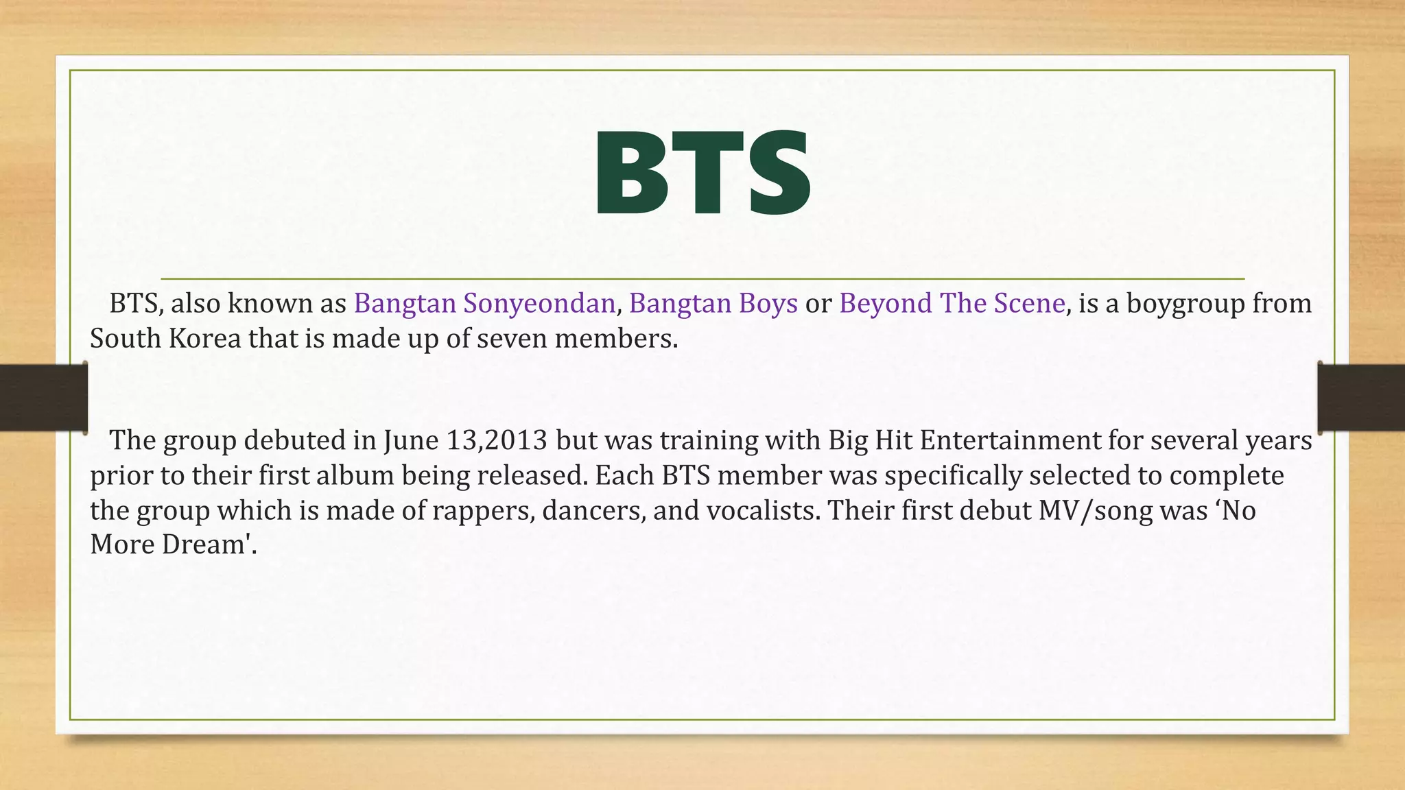 BTS (Bangtan Sonyeondan) | PPTX