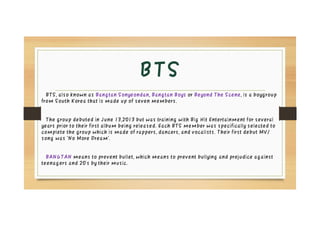 BTS (Bangtan Sonyeondan) | PDF