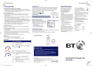 BT 11ac Dual-Band Wi-Fi Extender 750 Quick Start | PDF