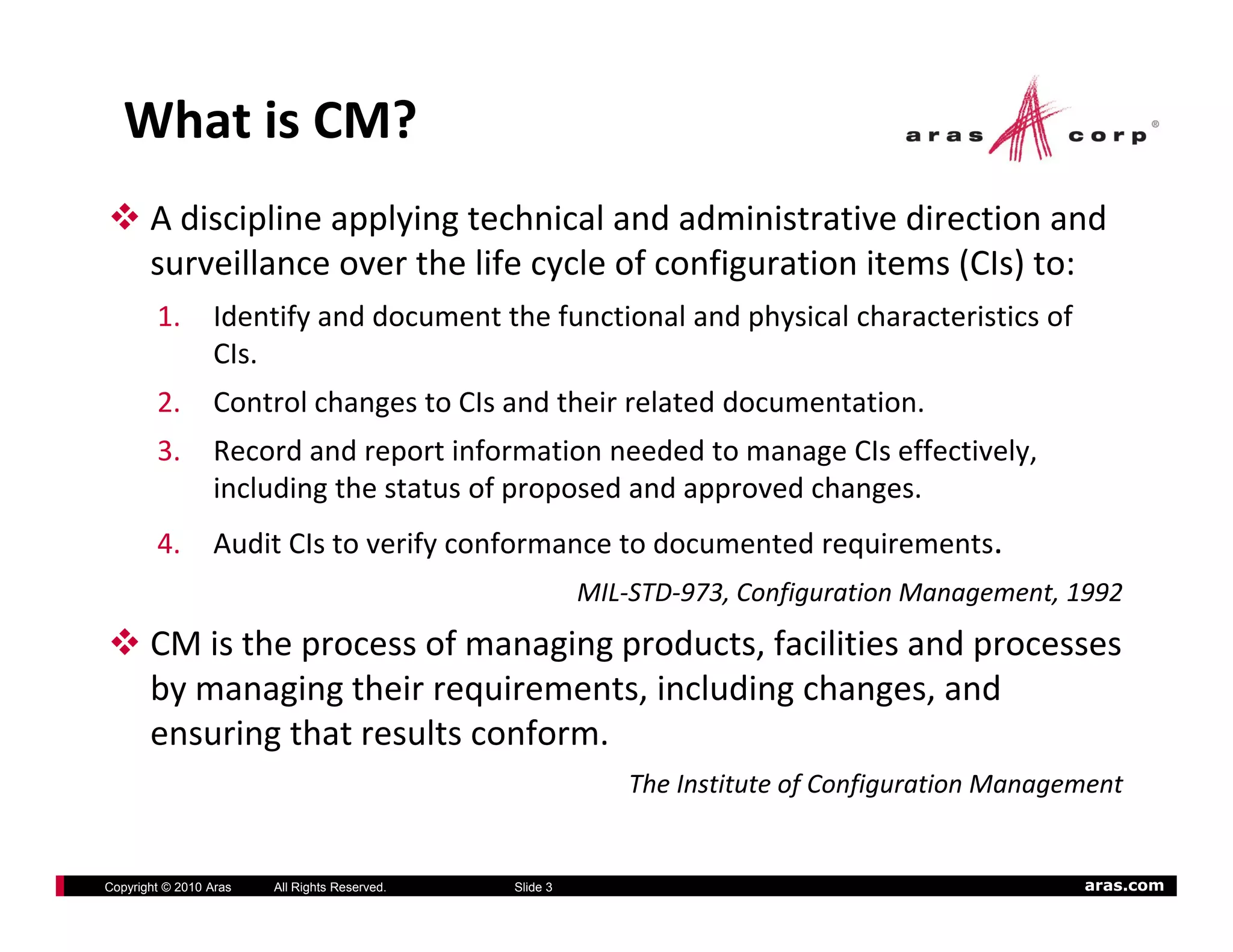 11 Ace 2010 Aras Configuration And Change Management | PDF
