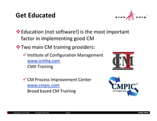11 Ace 2010 Aras Configuration And Change Management | PDF