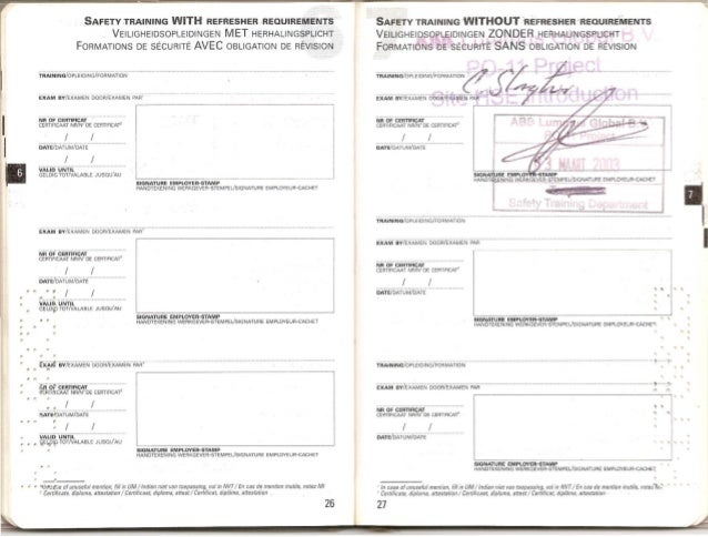 My Personal Safety Logbook.