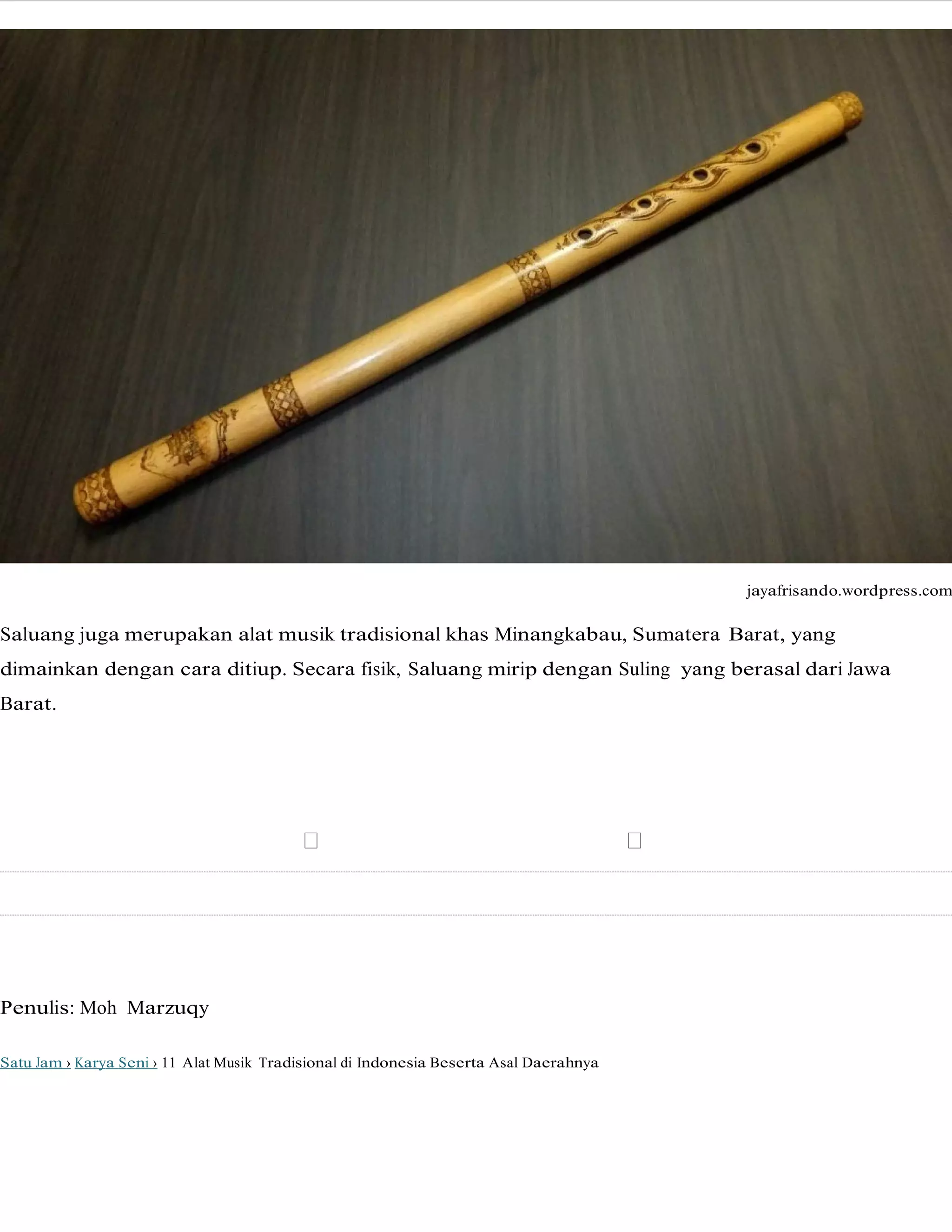 11 alat musik tradisional di indonesia beserta asal daerahnya | PDF