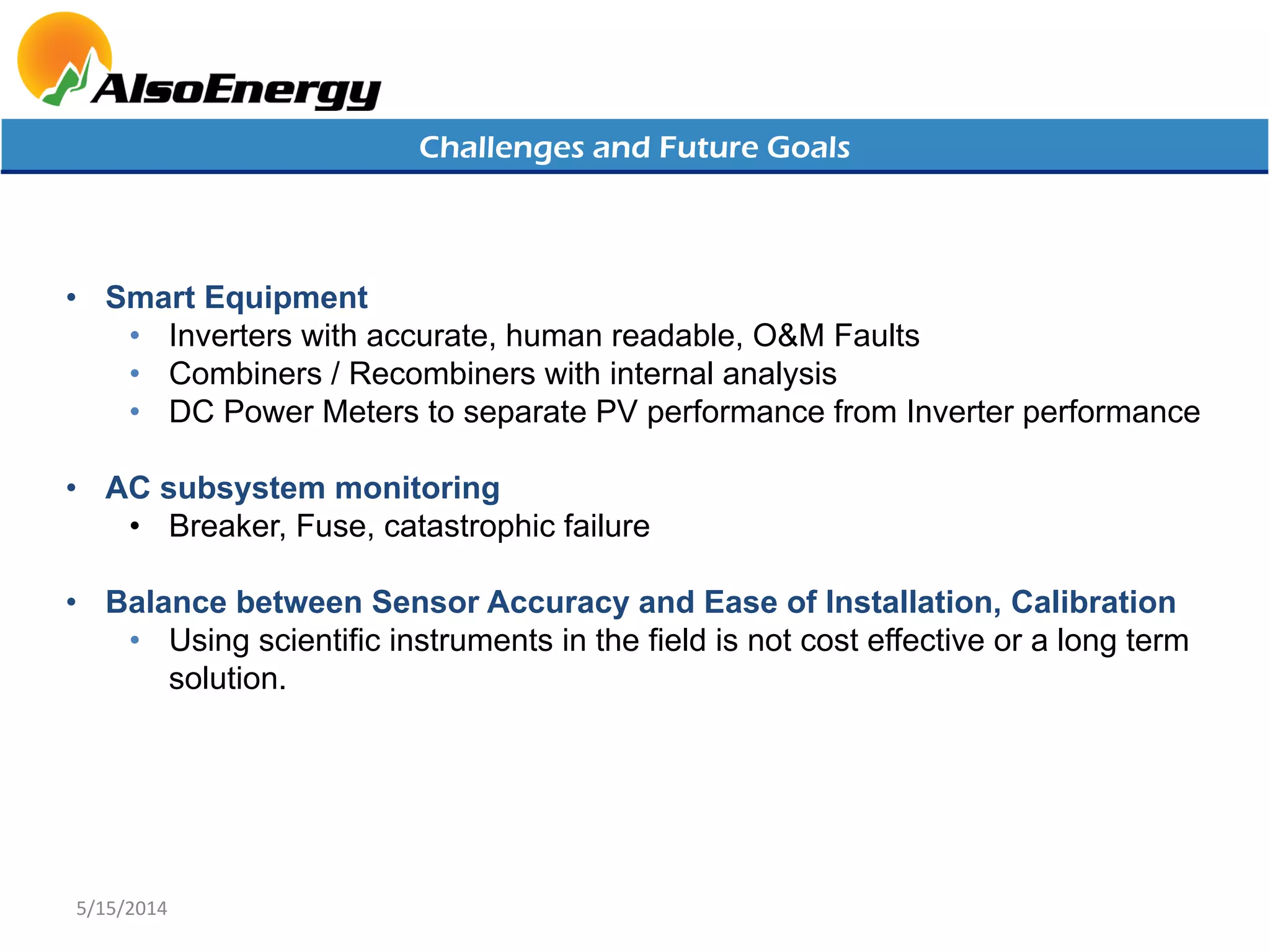 2014 PV Reliability, Operations & Maintenance Workshop: O&M with SCADA ...