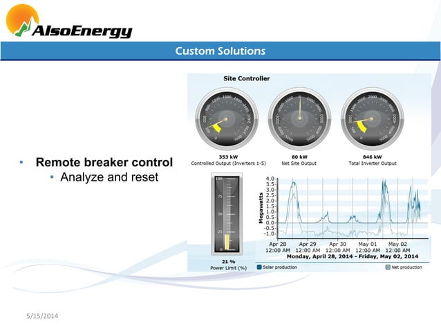 2014 PV Reliability, Operations & Maintenance Workshop: O&M with SCADA, AlsoEnergy | PPT