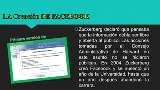 Vida de Mark Zuckerberg y la creacion de Facebook | PPTX