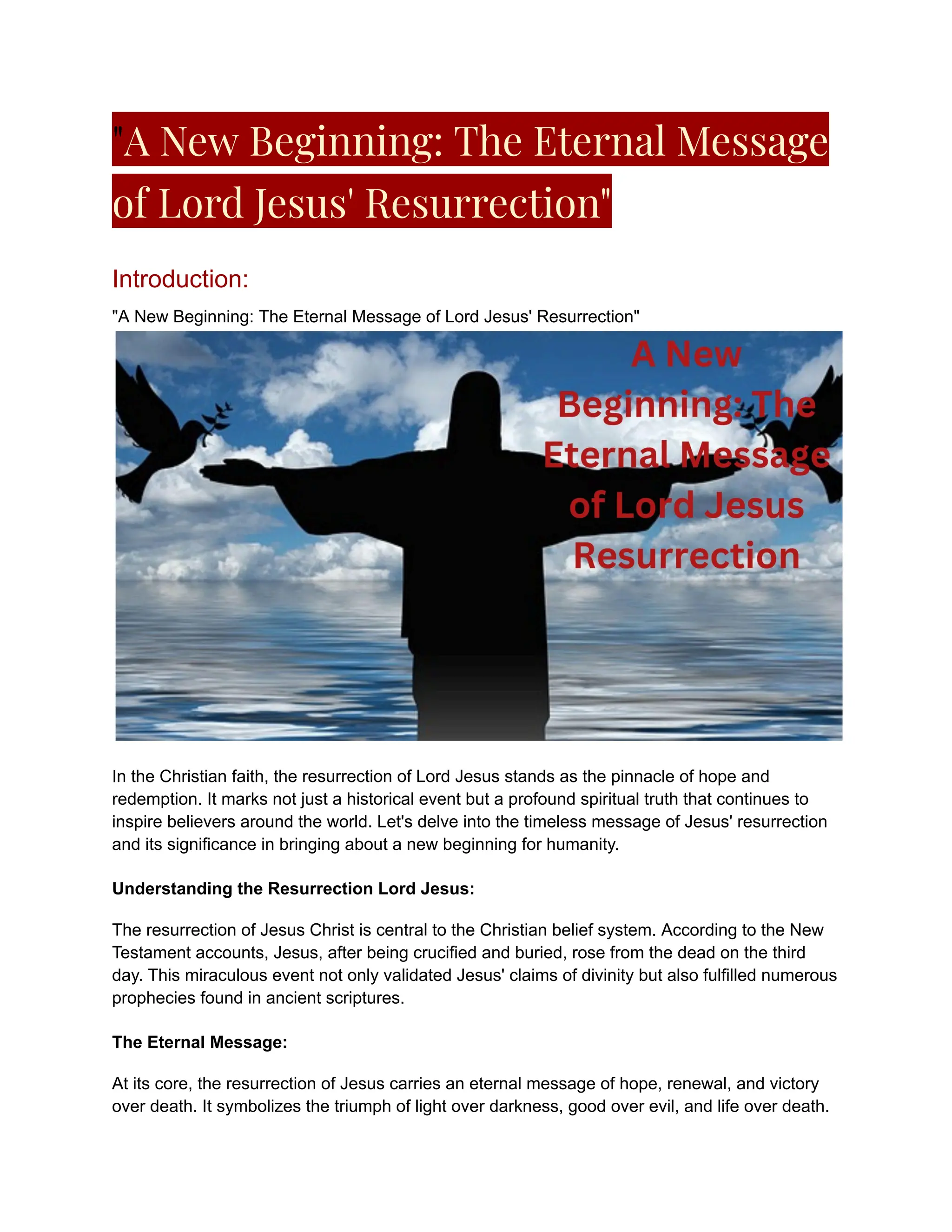A New Beginning The Eternal Message of Lord Jesus' Resurrection.pdf
