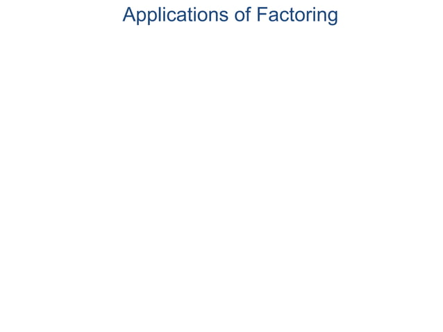 11 applications of factoring | PPTX | Technology & Computing
