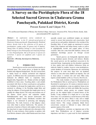 A Survey on the Pteridophyte Flora of the 18 Selected Sacred Groves in ...
