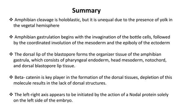 Axis and pattern formation in amphibia | PPTX | Biological Sciences ...