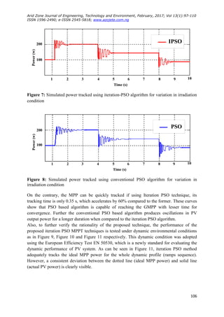 MPPT-Based Control Algorithm for PV System Using iteration-PSO under Irregular shadow Conditions ...